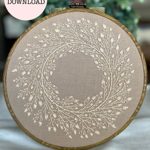 Fall Wreath Embroidery Pattern - Etsy