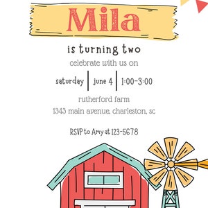 Editable Farm Birthday Party Invitation Farmer Barnyard Theme Canva ...