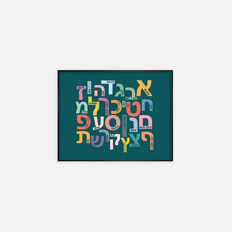 Alef Bet Hebrew Alphabet Poster - Etsy