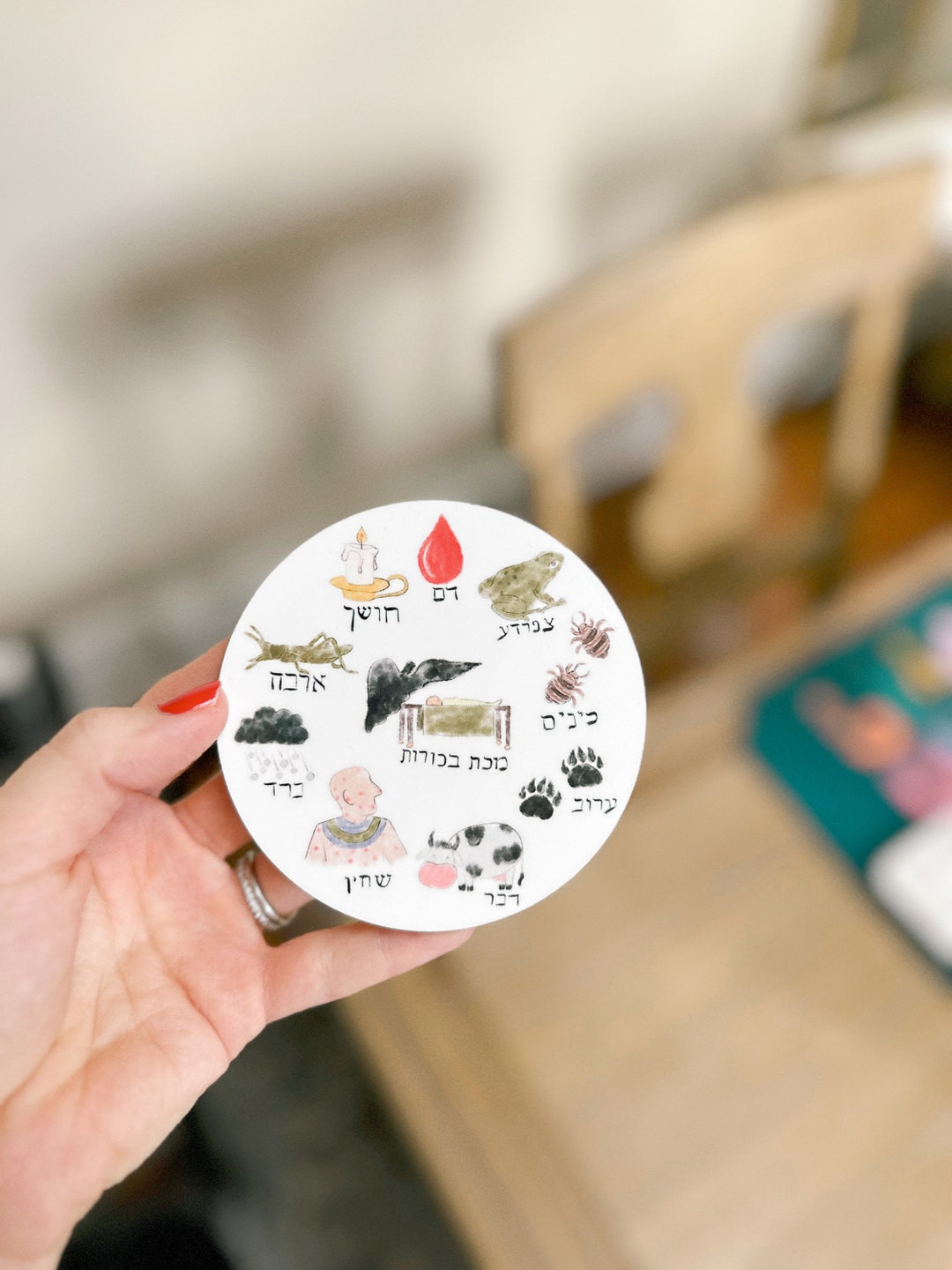 Passover Pesach 10 Plagues Cork Back Coaster (round) - Etsy