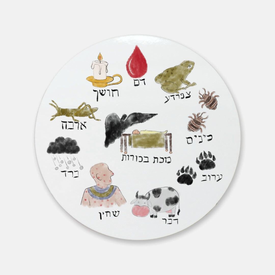 Passover Pesach 10 Plagues Cork Back Coaster (round) - Etsy