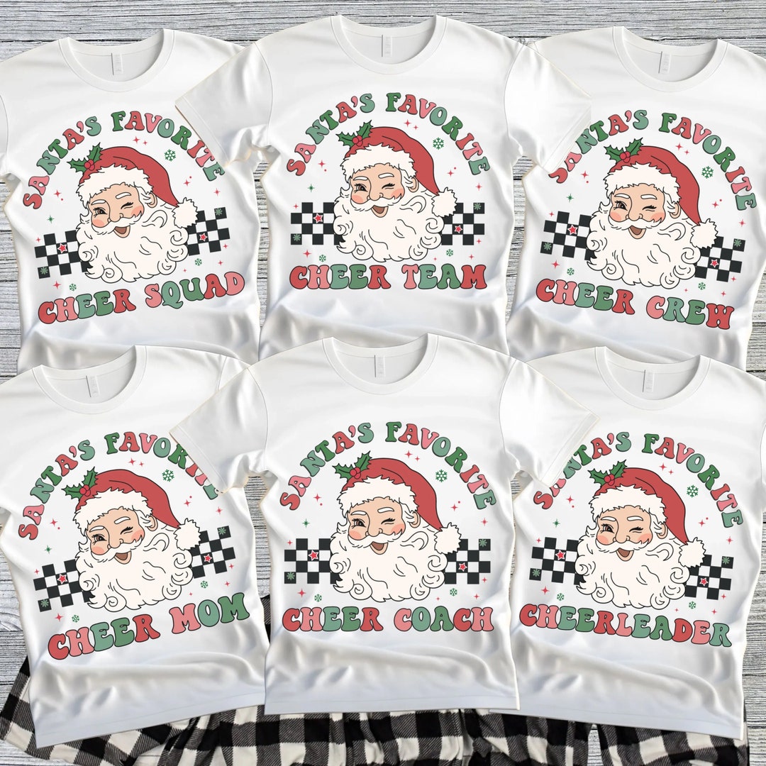 Santa's Favorite Cheerleader Shirt, Cheer Christmas Shirt, Cheer Team ...