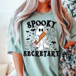 Comfort Colors® Halloween Secretary Shirt, Spooky Secretary Shirt ...