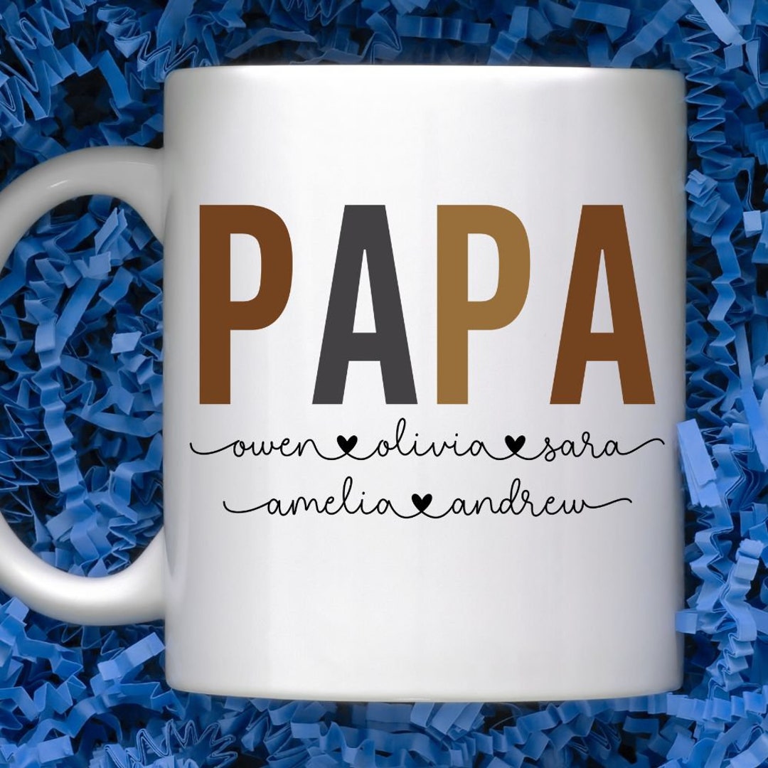 Personalized Papa Mug for Father's Day, Father's Day Gift for Papa ...