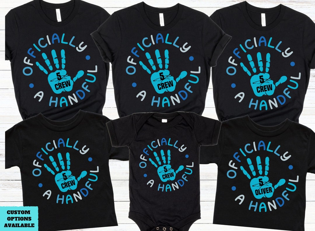 Boys 5th Birthday High Five Shirt, Officially a Handful, 5 Years Old ...
