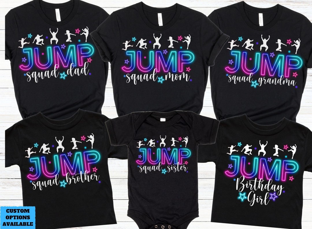 Jump Birthday Party Shirts, Trampoline Party Shirts, Bounce House Party ...