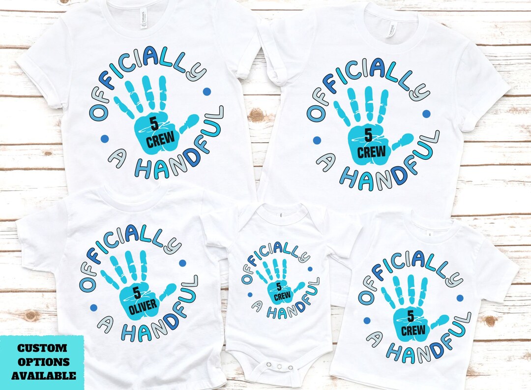 Boys 5th Birthday High Five Shirt Officially a Handful 5 - Etsy