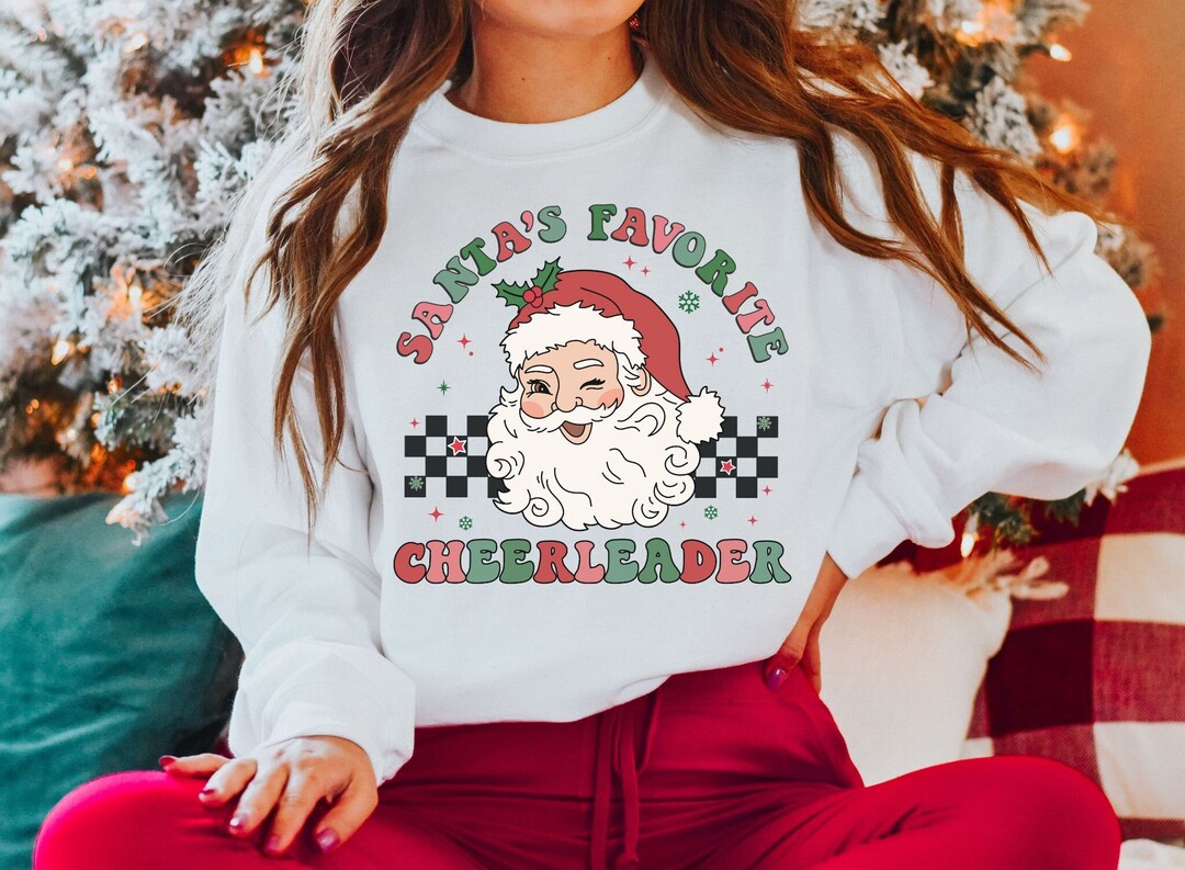 Santa's Favorite Cheerleader Shirt, Cheer Christmas Shirt, Cheer Team ...