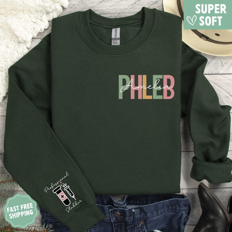 Phleb Tech Sweatshirt, Custom Phleb Tech Shirt, Personalized Phlebotomy ...
