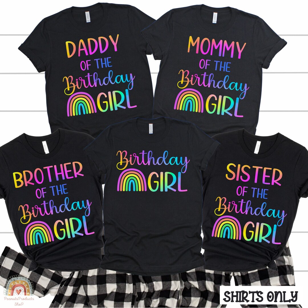 Rainbow Birthday Shirts, Matching Family Pastel Rainbow Shirts, Rainbow ...