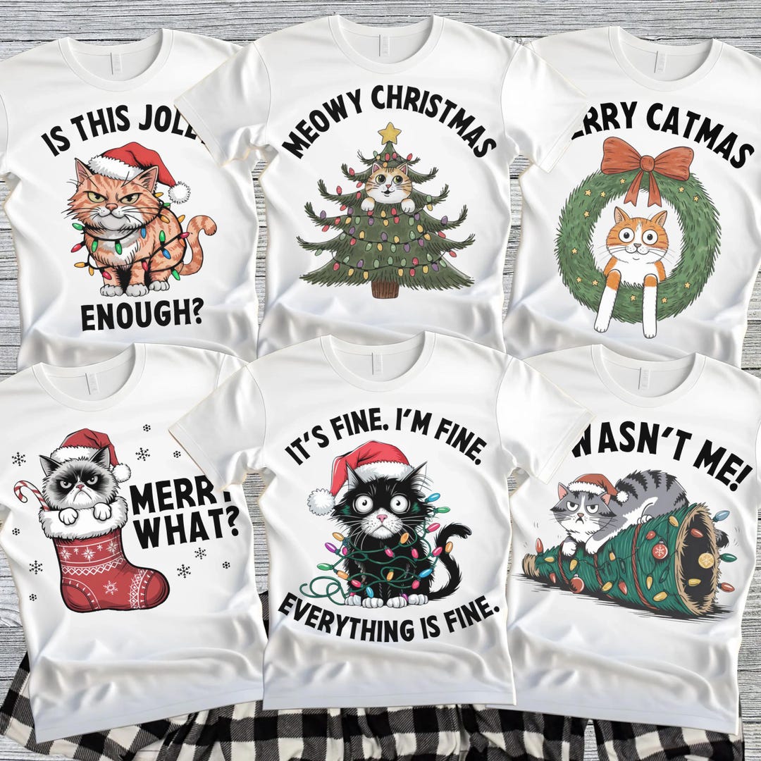 Cat Christmas Pajamas, Christmas Cat Pajamas, Family Christmas Pajamas ...