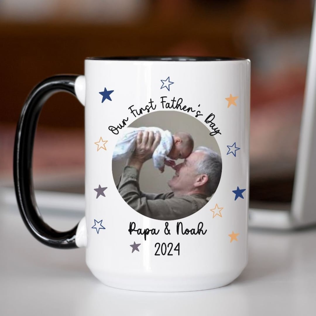Personalized First Father's Day Mug, Photo Mug, Father's Day Mug, Gift ...