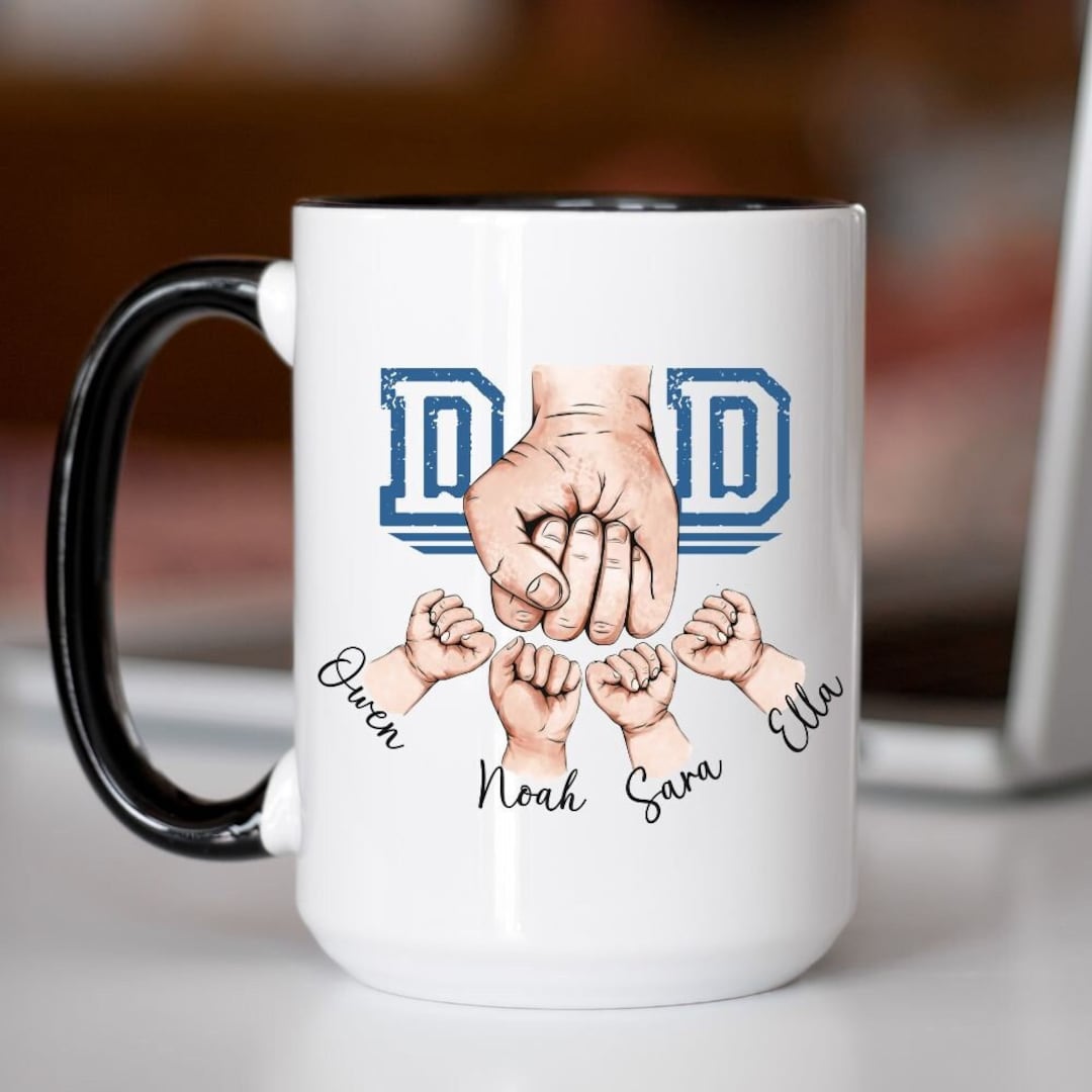 Kids Hand Father's Day Fist Bump Mug, Father's Day Gift, Father's Day ...