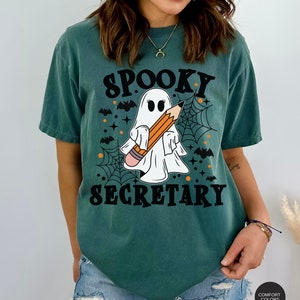 Comfort Colors® Halloween Secretary Shirt, Spooky Secretary Shirt ...