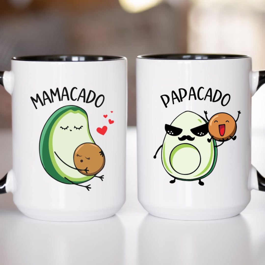 Pregnancy Announcement Mug, Mamacado Coffee Mug, New Mom and Dad to Be ...