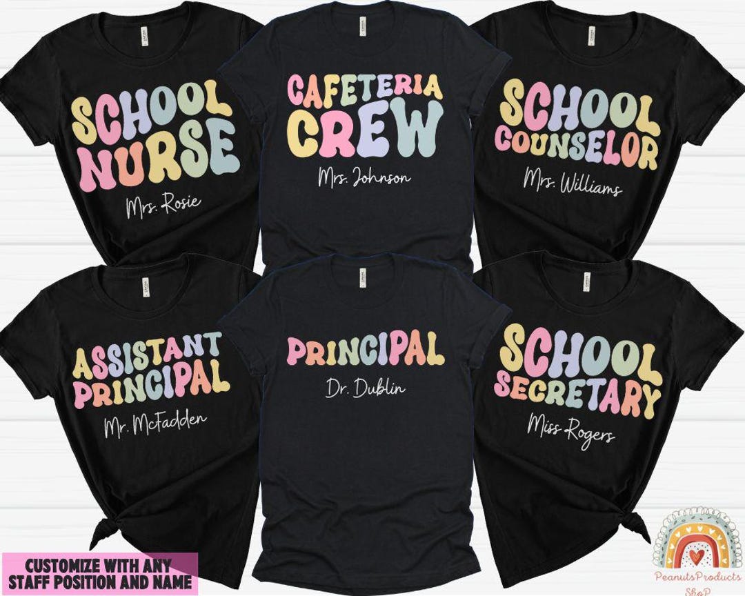 Personalized School Staff Shirt, Custom Assistant Principal Shirt, Back ...