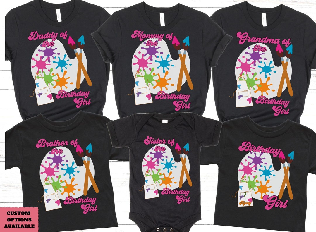 Girls Art Party Shirt, Paint Splatter Shirt, Birthday Shirt, Custom ...