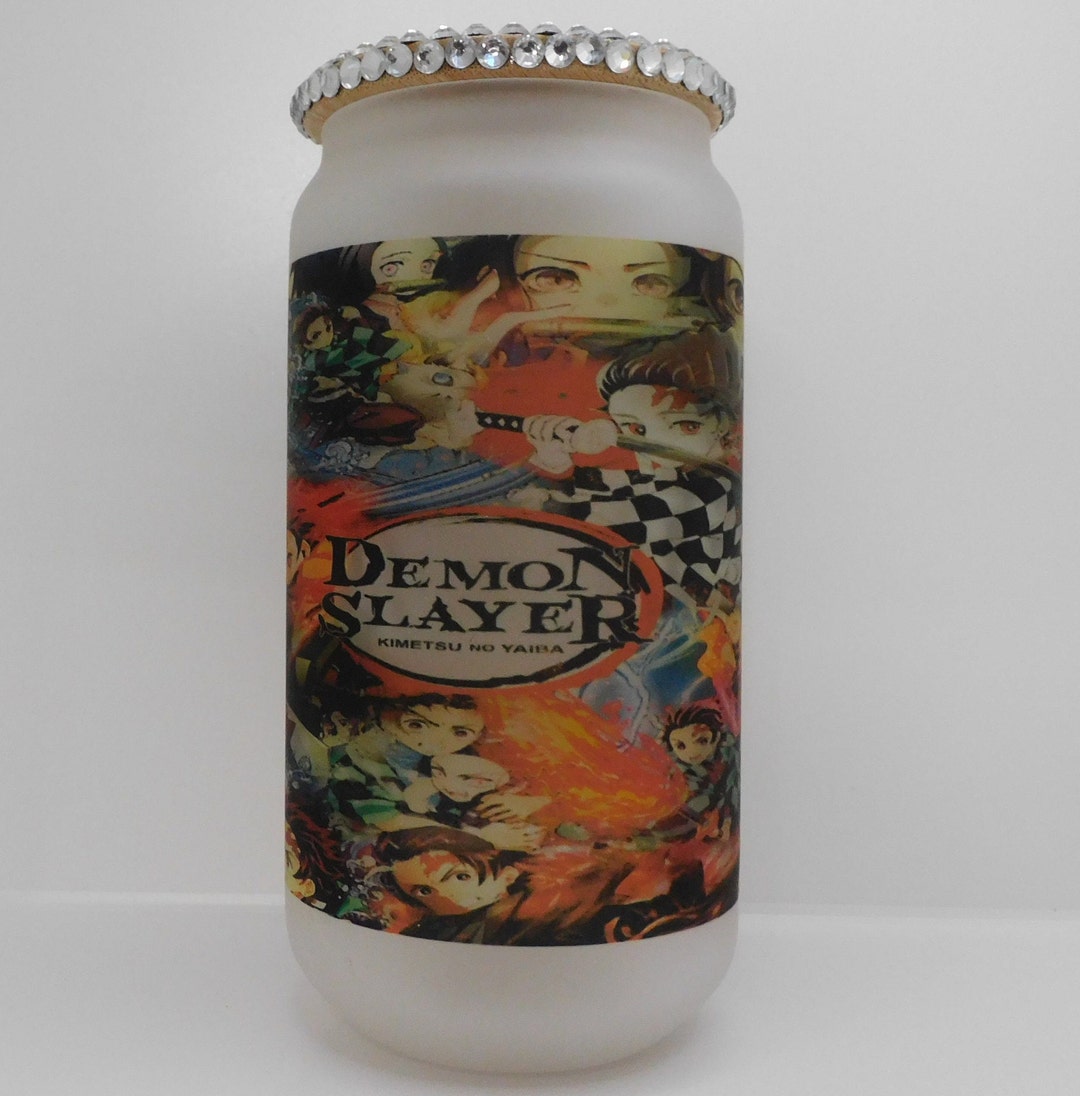 Colorful Demon Glass Tumbler and Rhinestone Lid - Etsy
