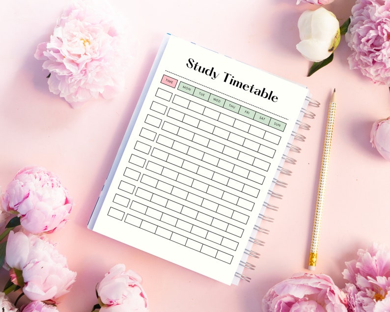 Study Timetable Planner Goal Setting Goal Tracker productivity Planner Habit Tracker Printable ...