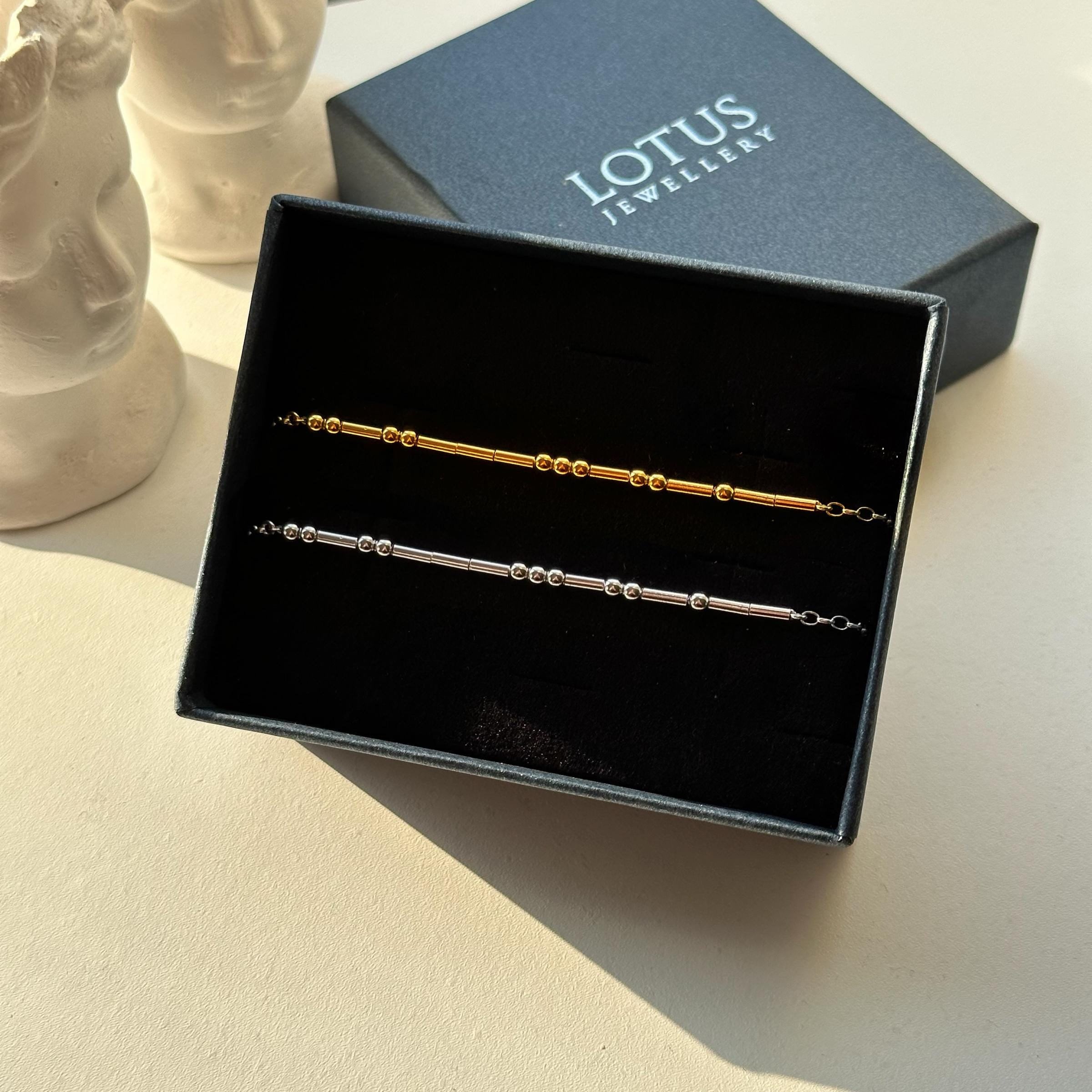 Custom Morse Code Couples Bracelet Set | Personalized Hidden Message ...
