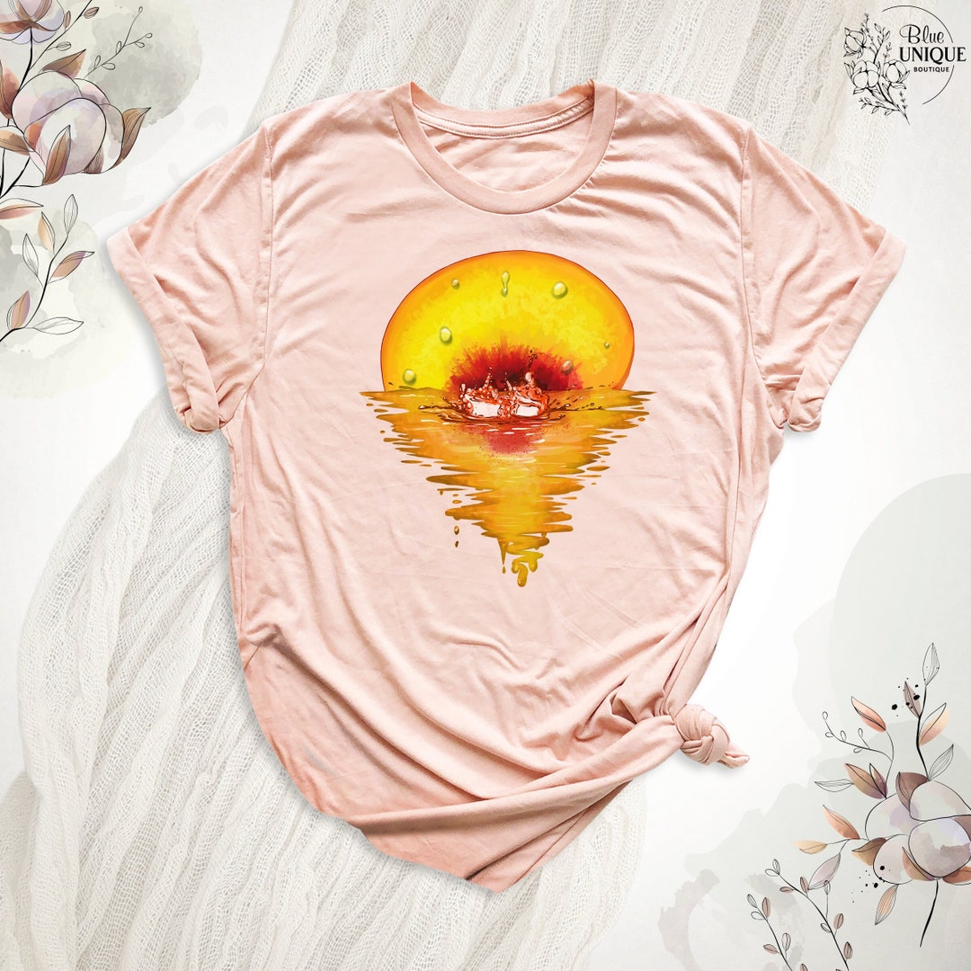 Peach Summer Sunset T-shirt, Sunset Shirts for Women, Sunshine Beach ...