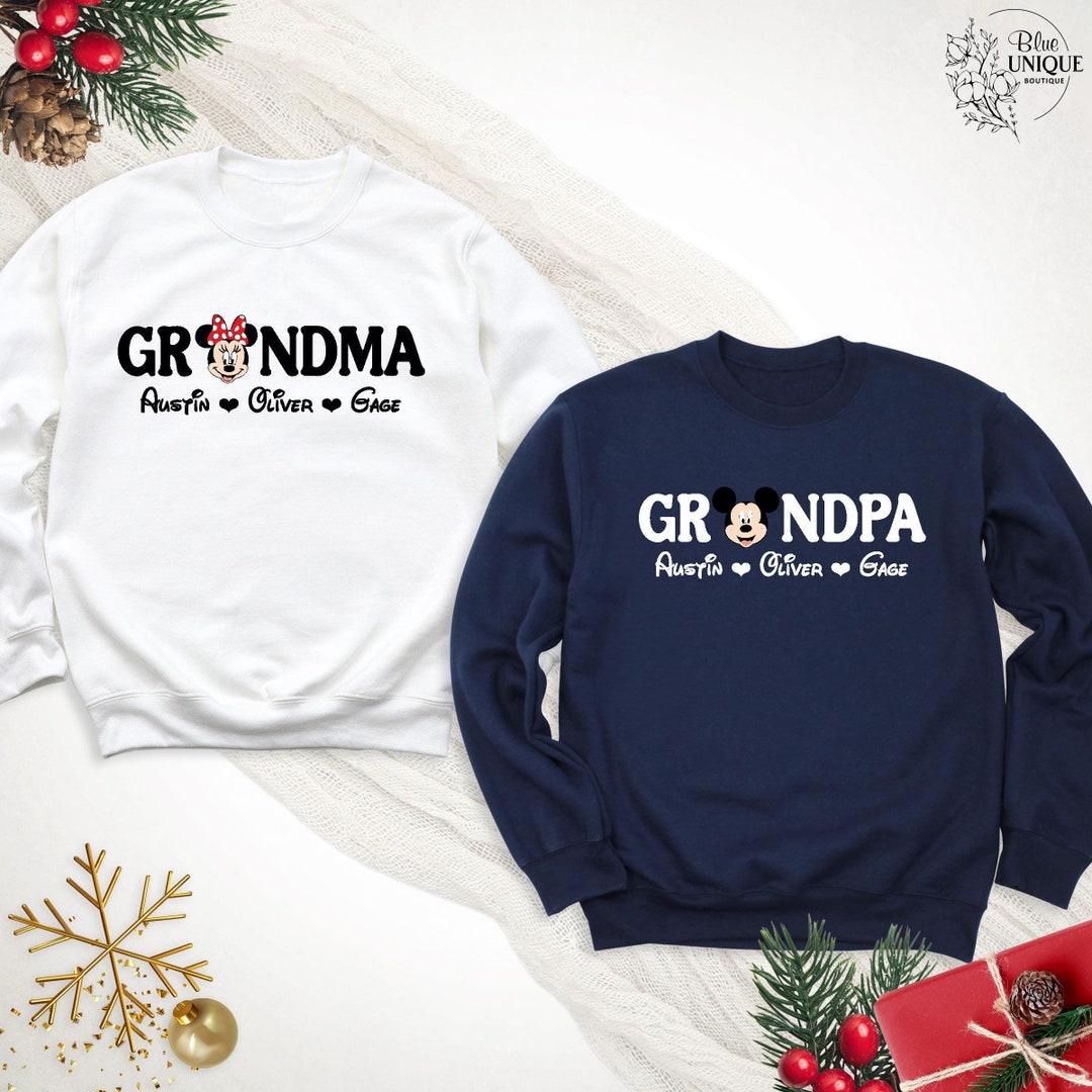 Custom Disney Grandma Kids Name Sweatshirt, Custom Name Disney Family ...