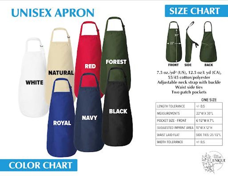 Custom Apron, Logo Apron, Custom Text Logo Apron, Custom Name Apron ...
