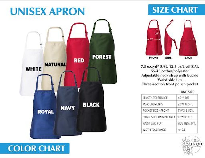 Custom Apron, Logo Apron, Custom Text Logo Apron, Custom Name Apron ...