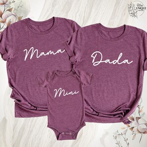 Custom Mama Mini Dada Family Shirts, Pregnancy Announcement Tee ...