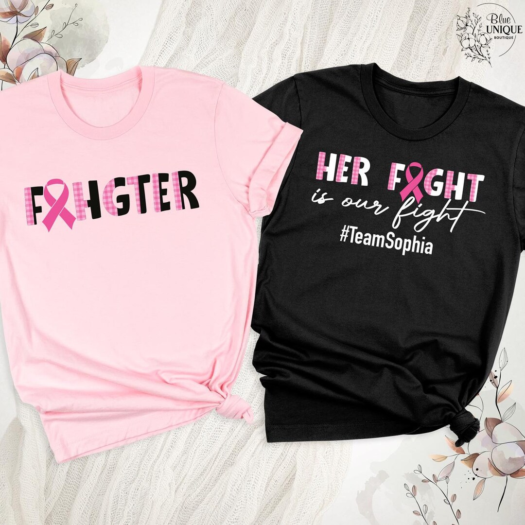 Her Fight is Our Fight Gift Shirts, Breast Cancer Awareness Team Tee ...