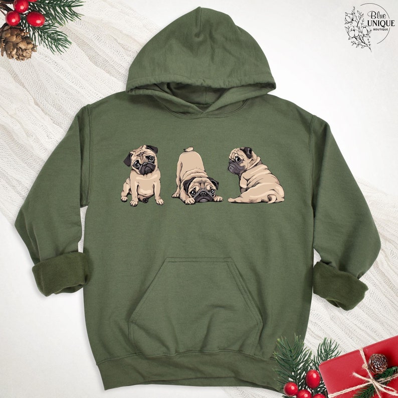Pug Lover Tee Hoodie Sweatshirt, Tee for Friend Dog Sweater, Cute Dog ...