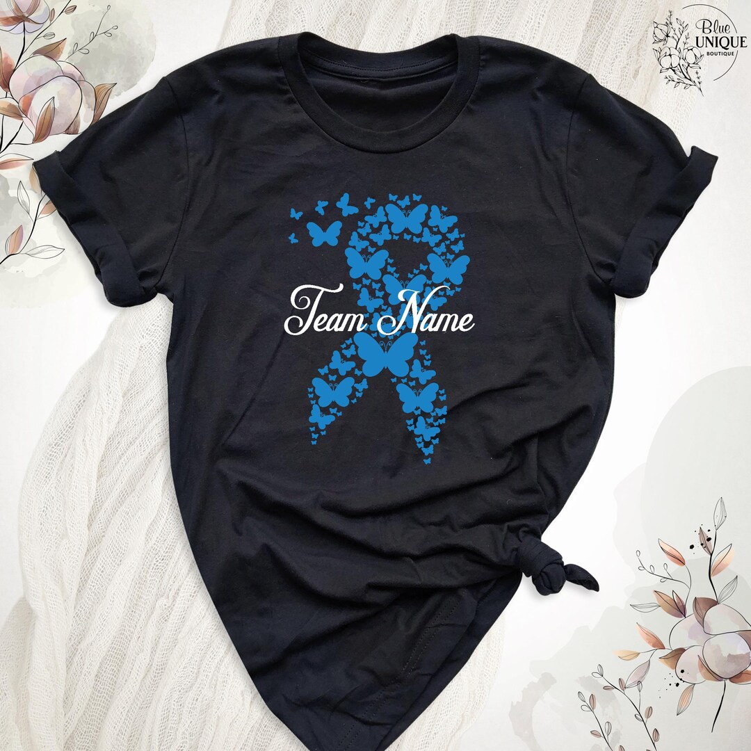 Colon Cancer Support Squad Blue Ribbon T-shirt, Women Colonoscopy ...