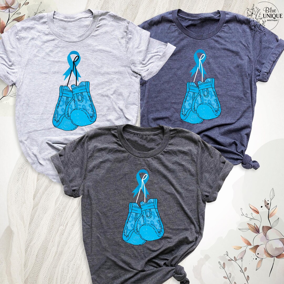 Colorectal Cancer Colon Cancer Blue Ribbon T-shirt, Colonoscopy Shirt ...