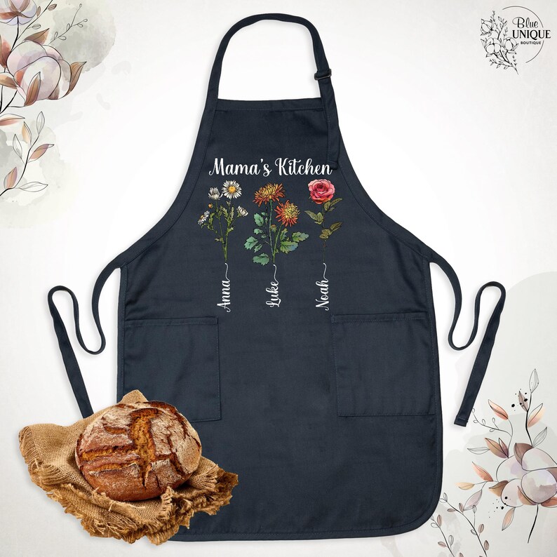 Custom Mama Grandma Apron Mothers Day, Birthday Tees Apron for Mom ...