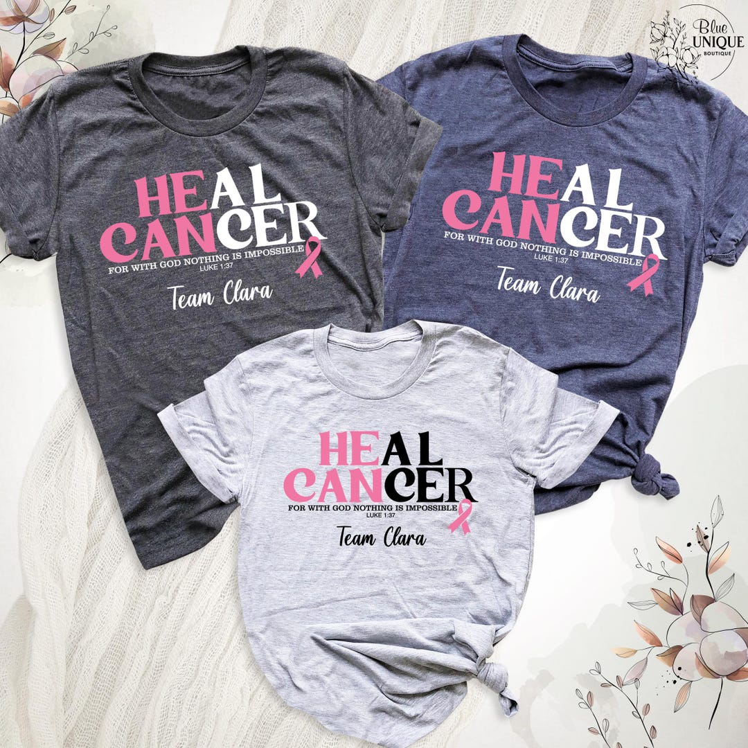 Custom Breast Cancer Shirt Heal Cancer Tee, Breast Cancer Support Squad ...