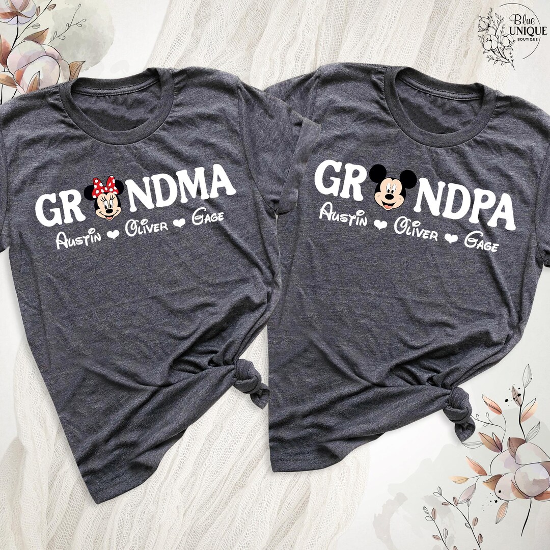 Custom Disney Grandma Kids Name Shirts, Custom Name Disney Family ...