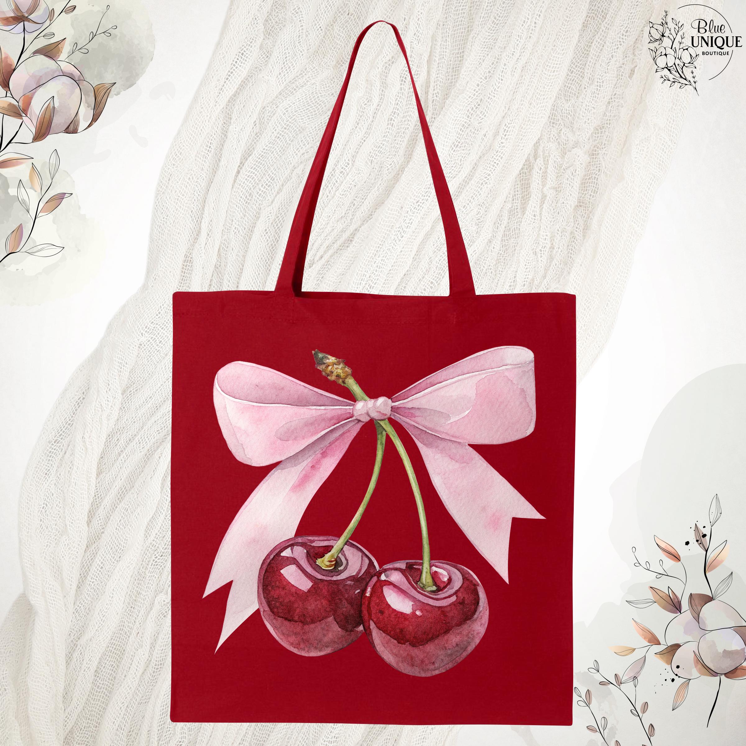 Cherry Tote Bag, Cherry Lover Tote Bags, Cherry Bag, Cherries Tote Bag ...