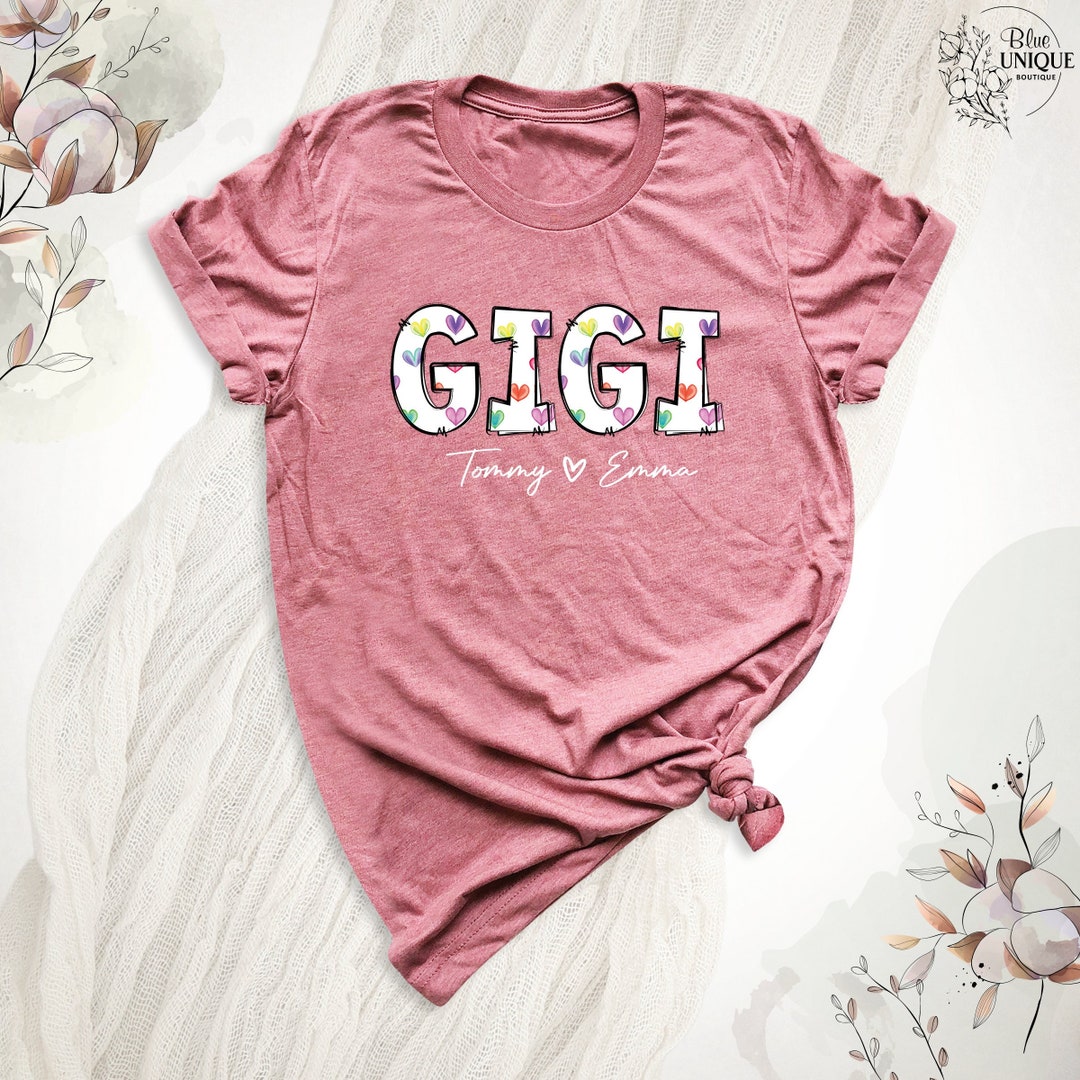 Gigi Shirts for Grandma Women, Custom Gigi Mimi Shirts, Funny New Mom ...