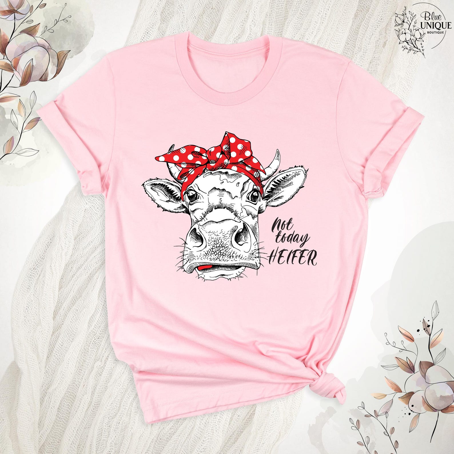 Not Today Heifer Shirts for Women, Cow Sayings Tee Shirt, Cute Cow Tee ...