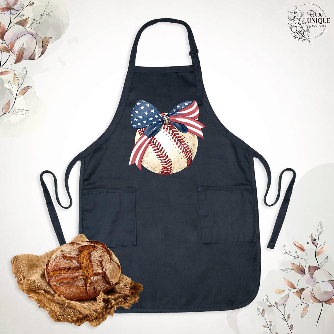 American Flag Baseball Kitchen Apron, Aprons Women Men for Cooking for ...