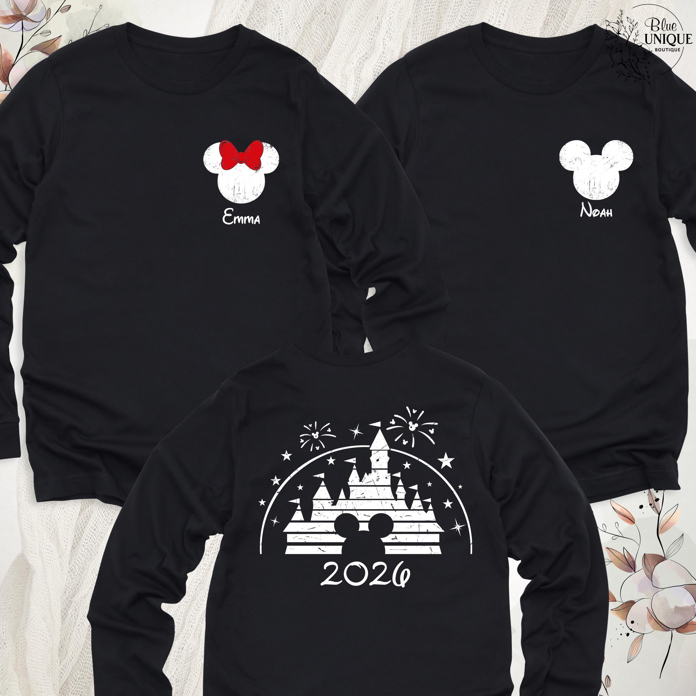 Custom Disney Two Sided Long Sleeve Matching Family Hoodie, Disney ...
