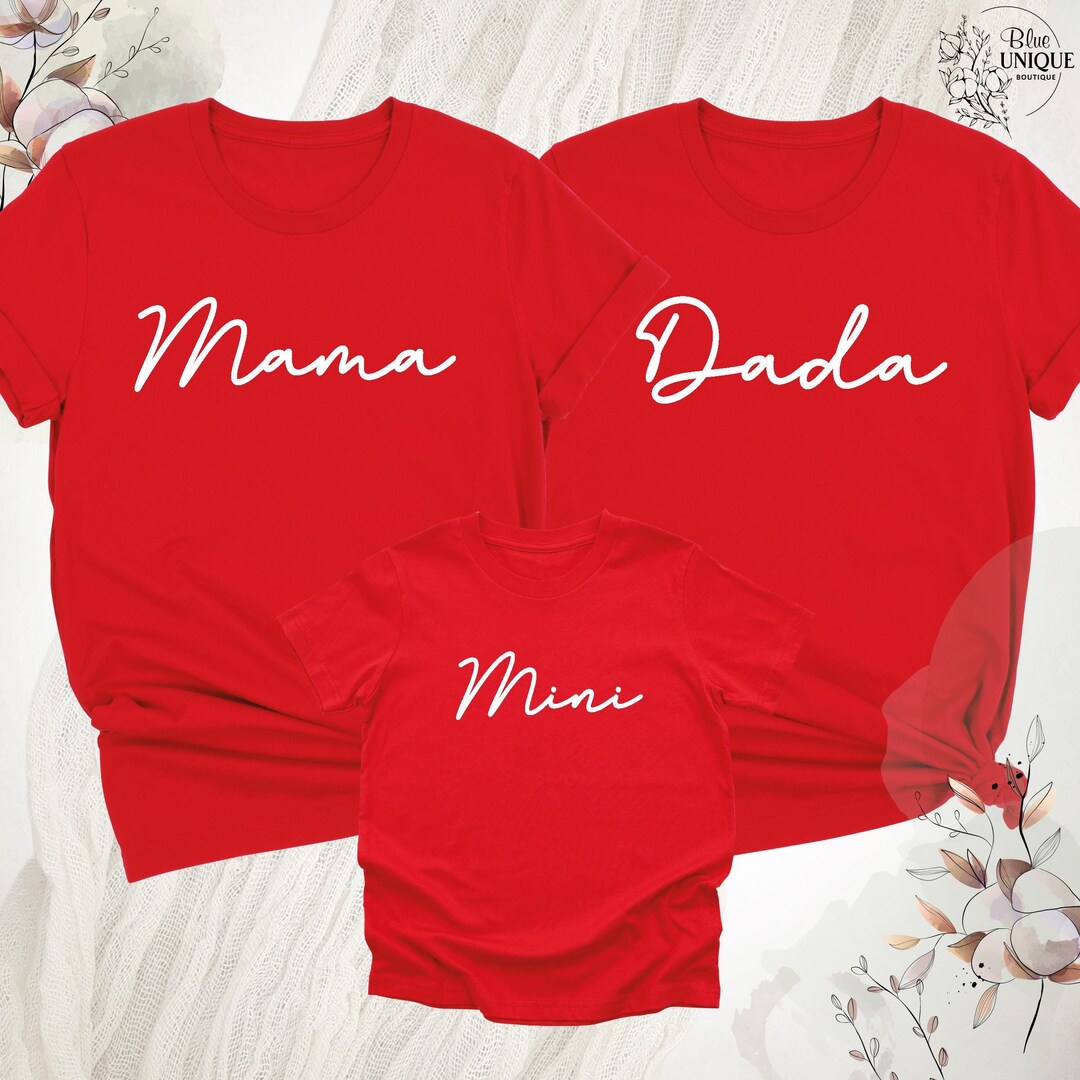 Custom Mama Mini Dada Family Shirts, Pregnancy Announcement Tee ...