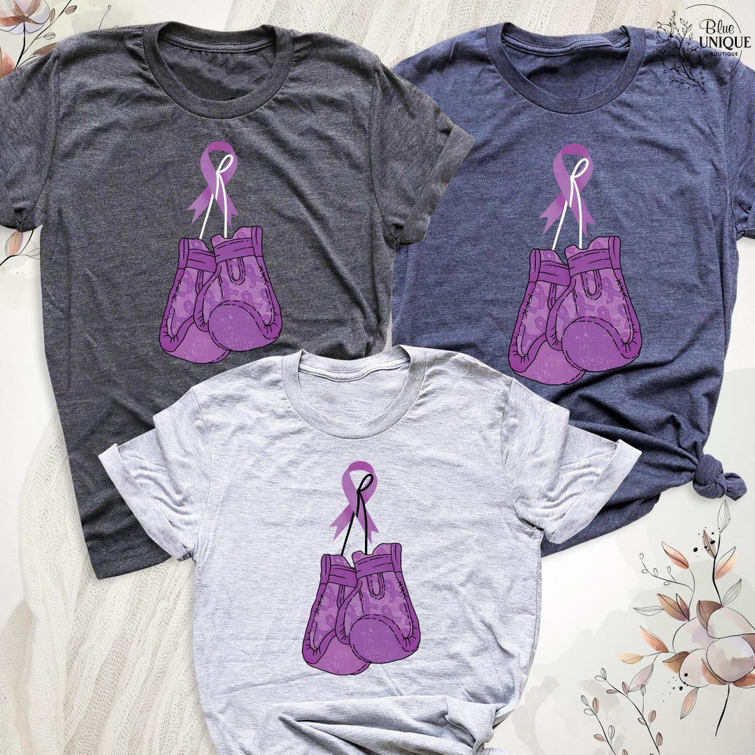 Pancreatic Cancer I Won Boxing Gloves Shirt Purple Ribbon Cancer Tee ...
