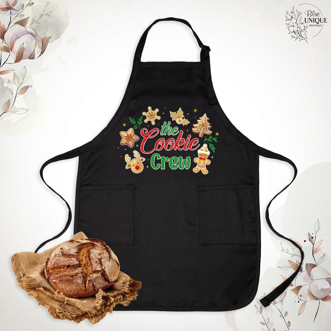 The Cookie Crew Christmas Apron, Family Mom Grandma Tee Apron, the ...