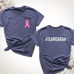 Breast Cancer Awareness Team Pink Ribbon Shirt, Custom Breast Cancer ...