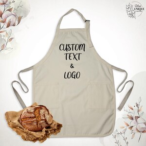 Custom Apron, Logo Apron, Custom Text Logo Apron, Custom Name Apron ...