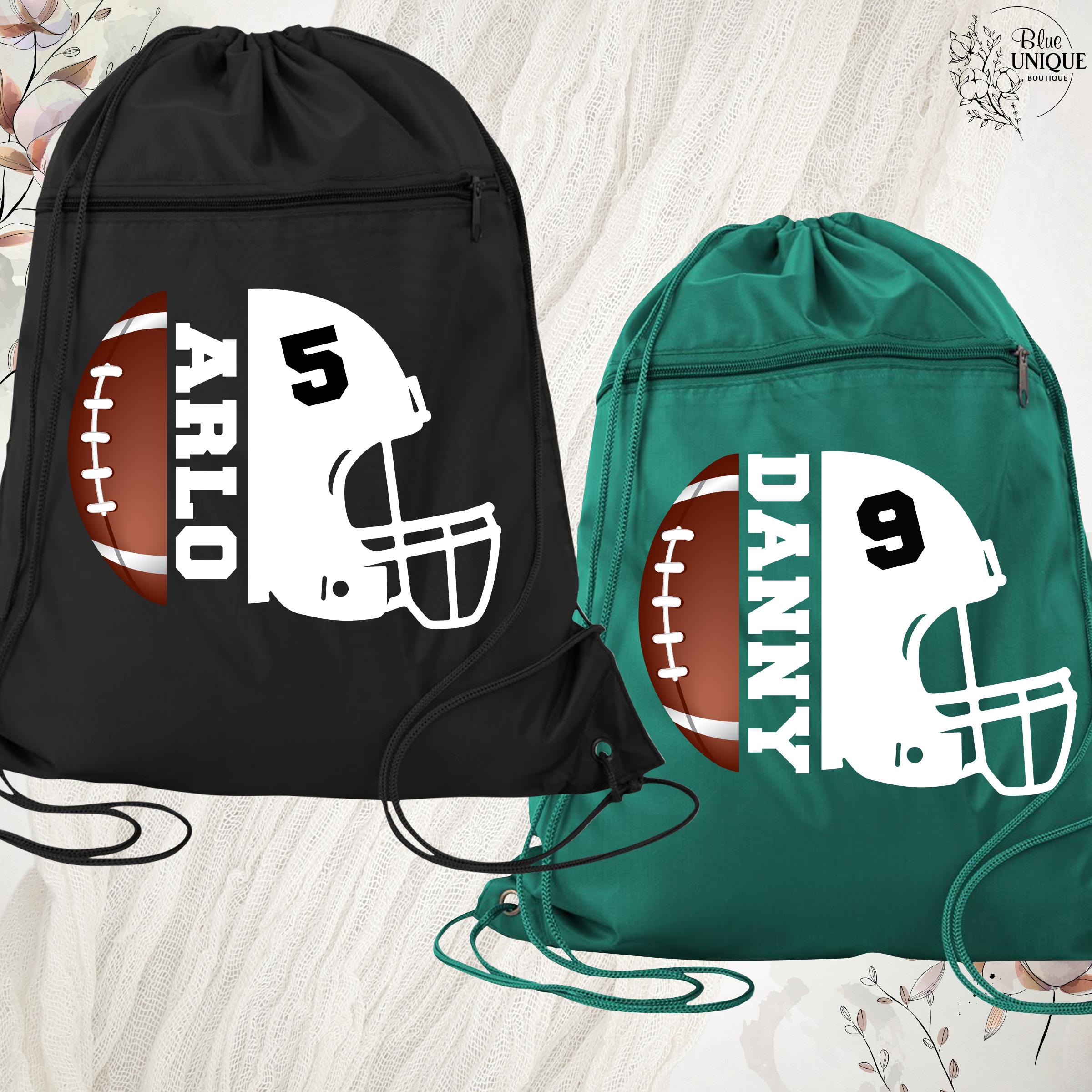 Custom American Football Gym Team Drawstring Bags, Sport Equipment Bags ...