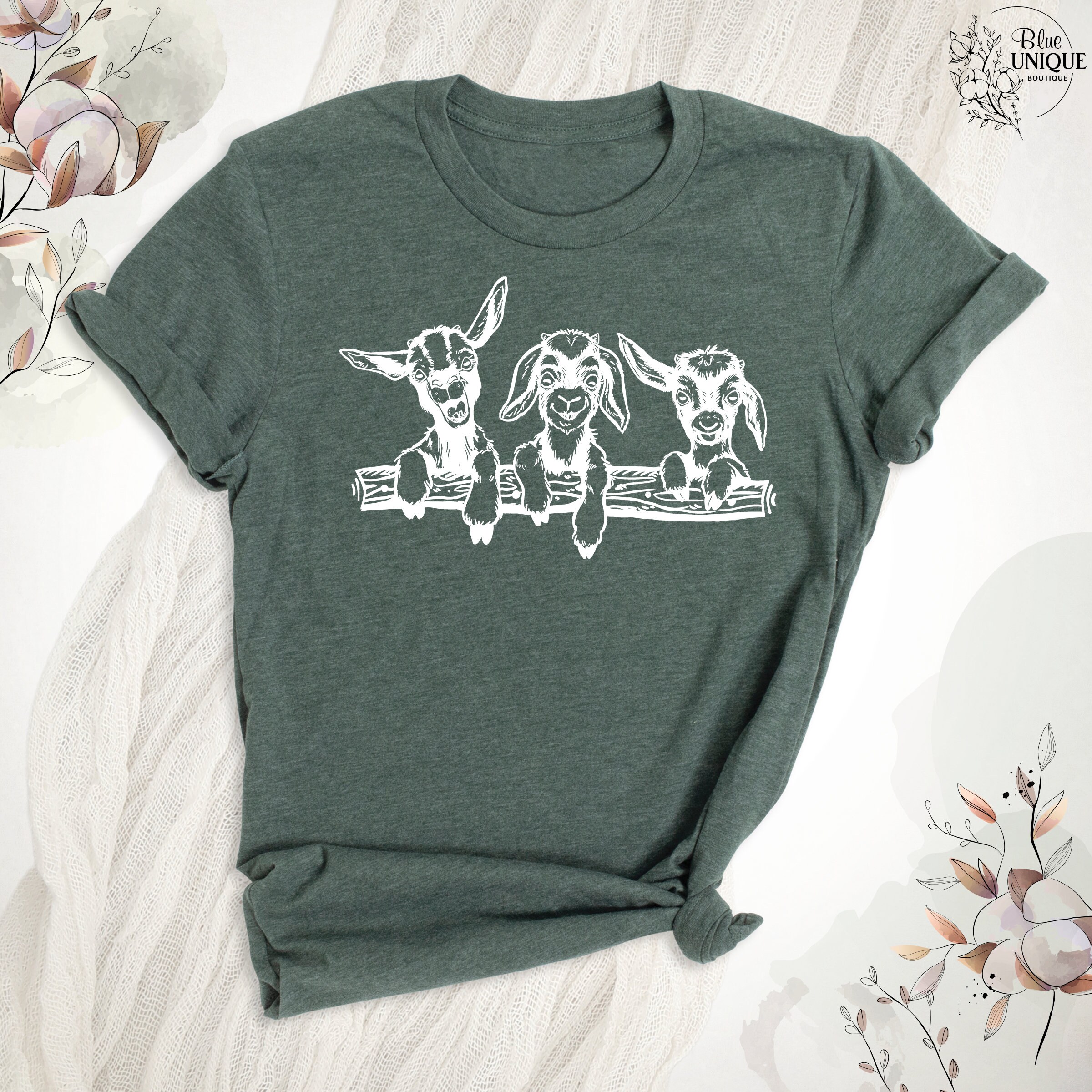 Three Funny Baby Goats Shirt, Farm Life Goat Lovers Shirt, Cute Goat T ...