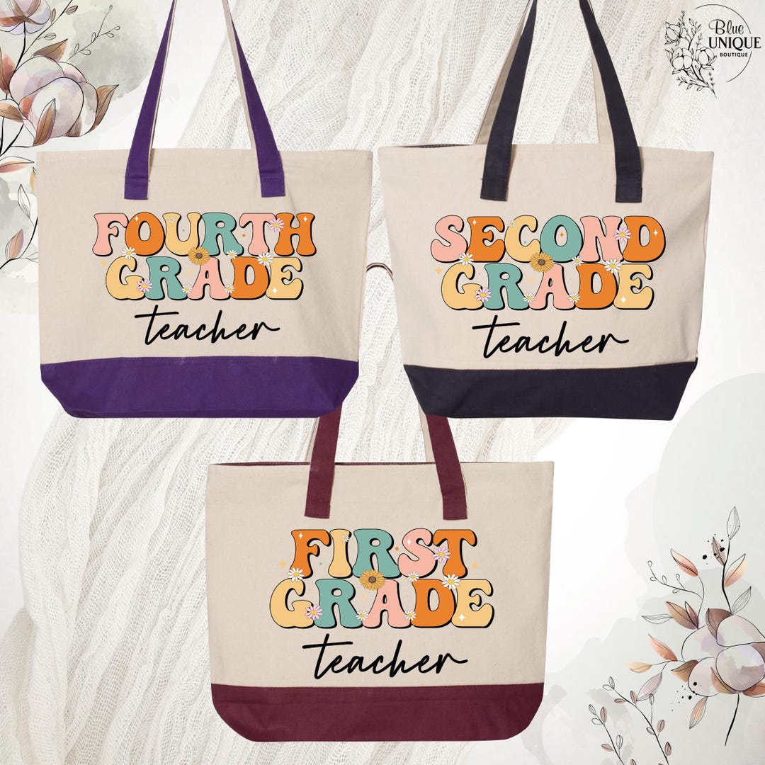 Grade Teacher Tote Bag, Back to School Teacher Bag, Teacher ...