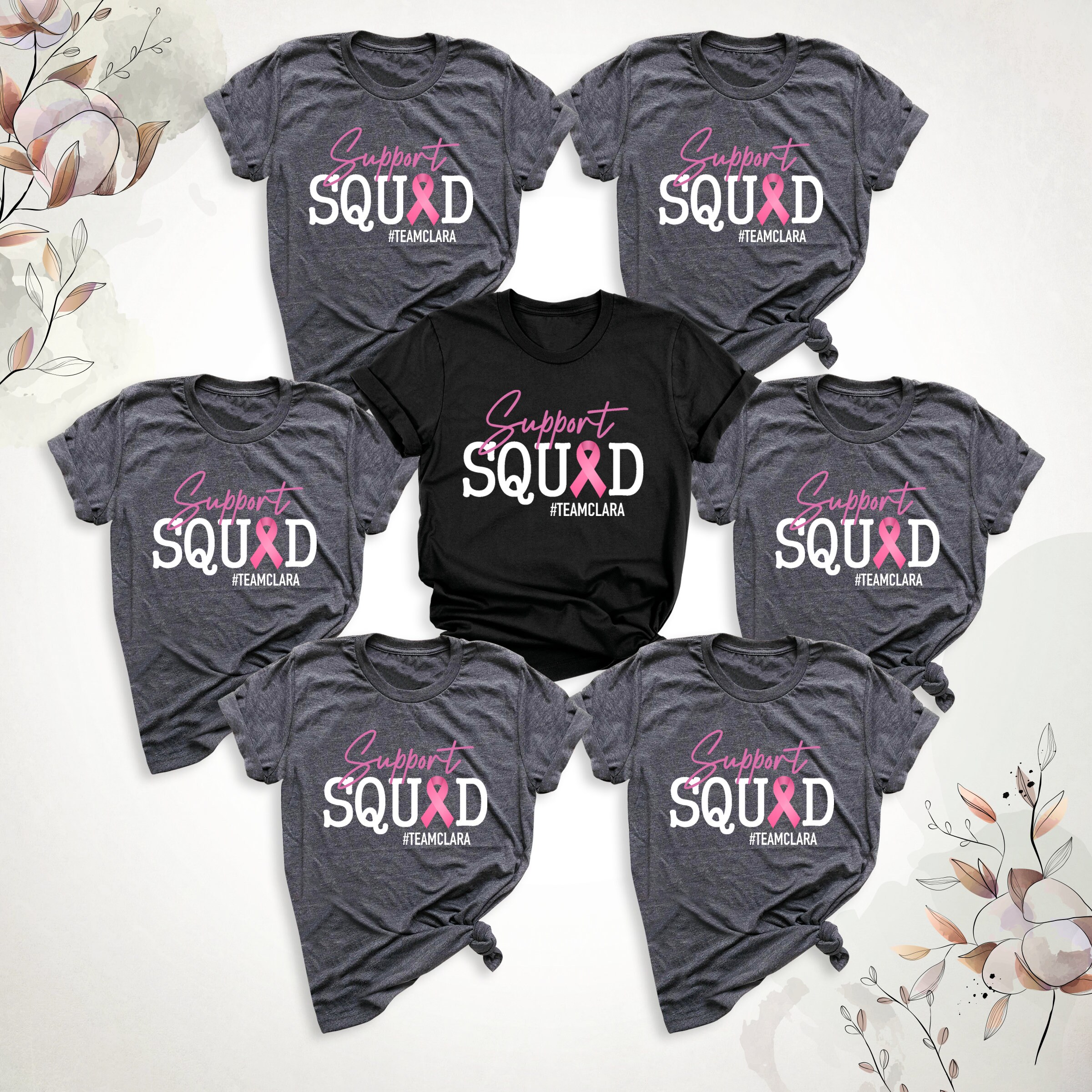 Breast Cancer Awareness Pink Ribbon Team T-shirt, Breast Cancer Shirts ...